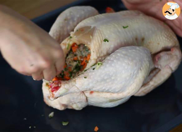 Traditionele kapoen met kastanjes