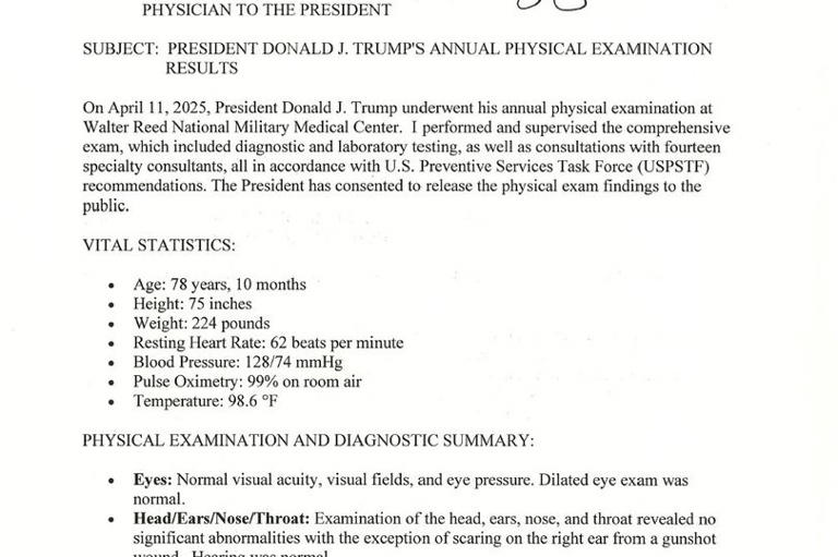 Trump's 'real height' detailed in medical report after pictures cast ...