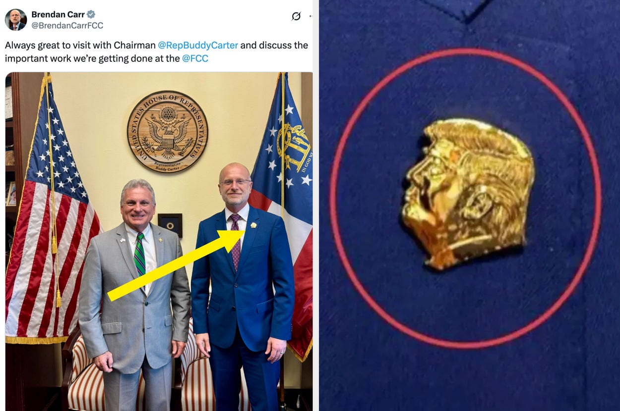 Trump's FCC Chairman Is Going Viral For Wearing A Gold Trump-Head Pin ...
