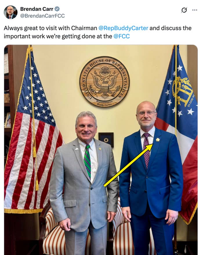 Trump's FCC Chairman Is Going Viral For Wearing A Gold Trump-Head Pin ...