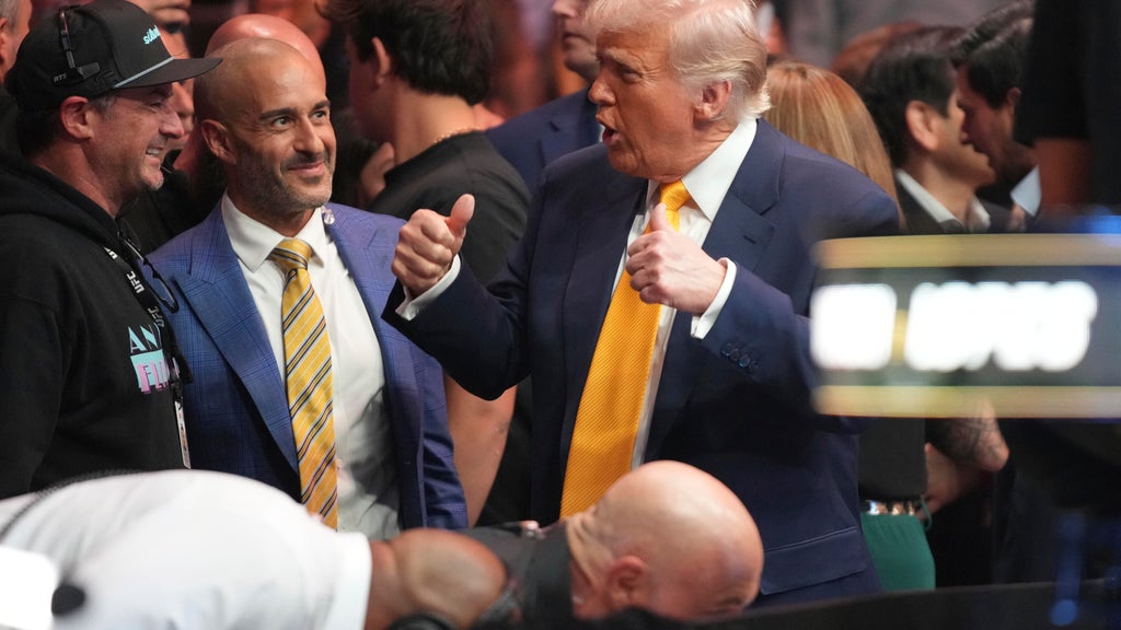Trump sits cageside with several cabinet members at Miami UFC event in ...