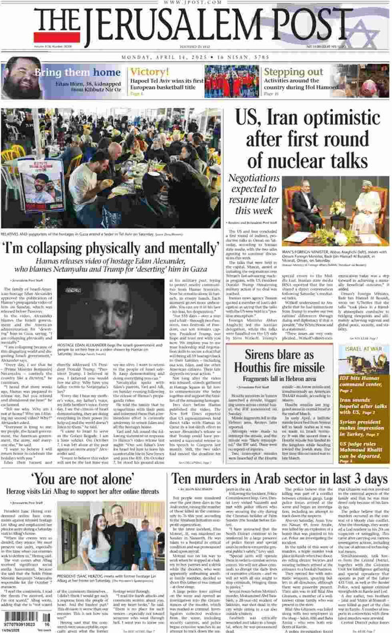 Newspaper headlines from around the world – Monday, 14 April 2025