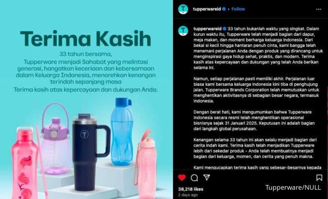 Tupperware Resmi Tutup Operasional di Indonesia Setelah 33 Tahun