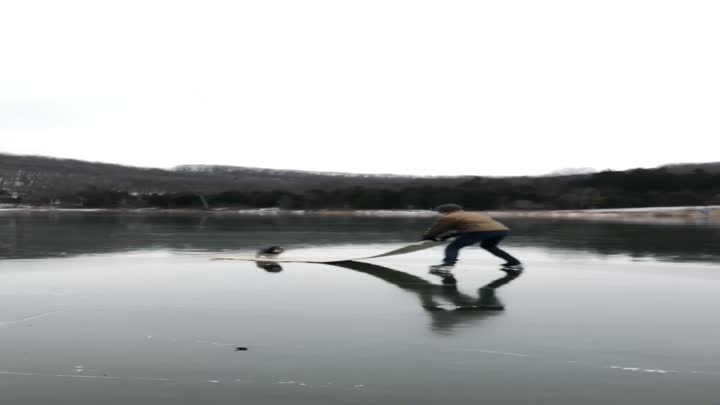 Dragging Your Dog on Ice? This Guy’s Frozen Fiasco Is Priceless