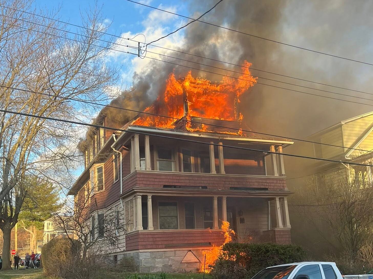 Crews battle house fire in Ansonia