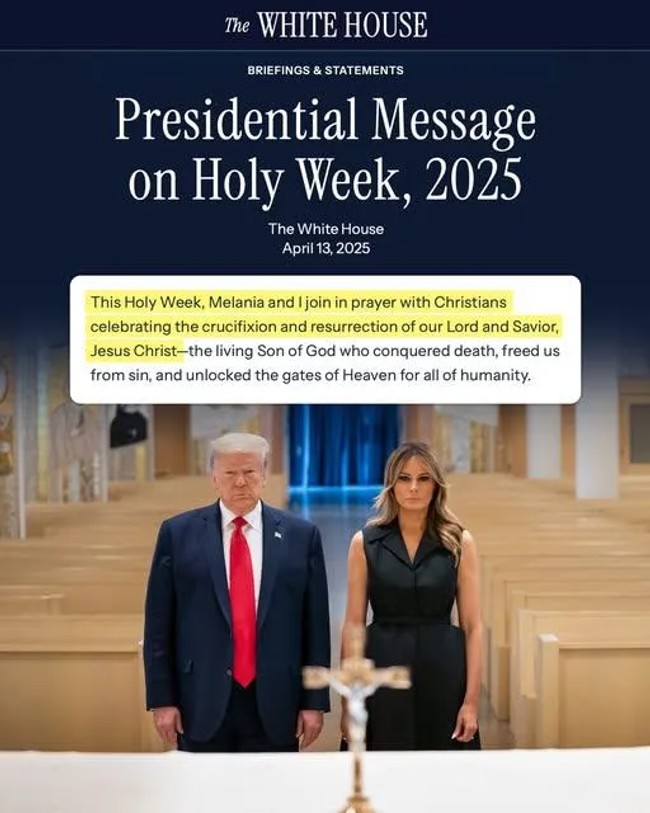 Donald Trump reaffirms commitment to Christian faith during Holy Week