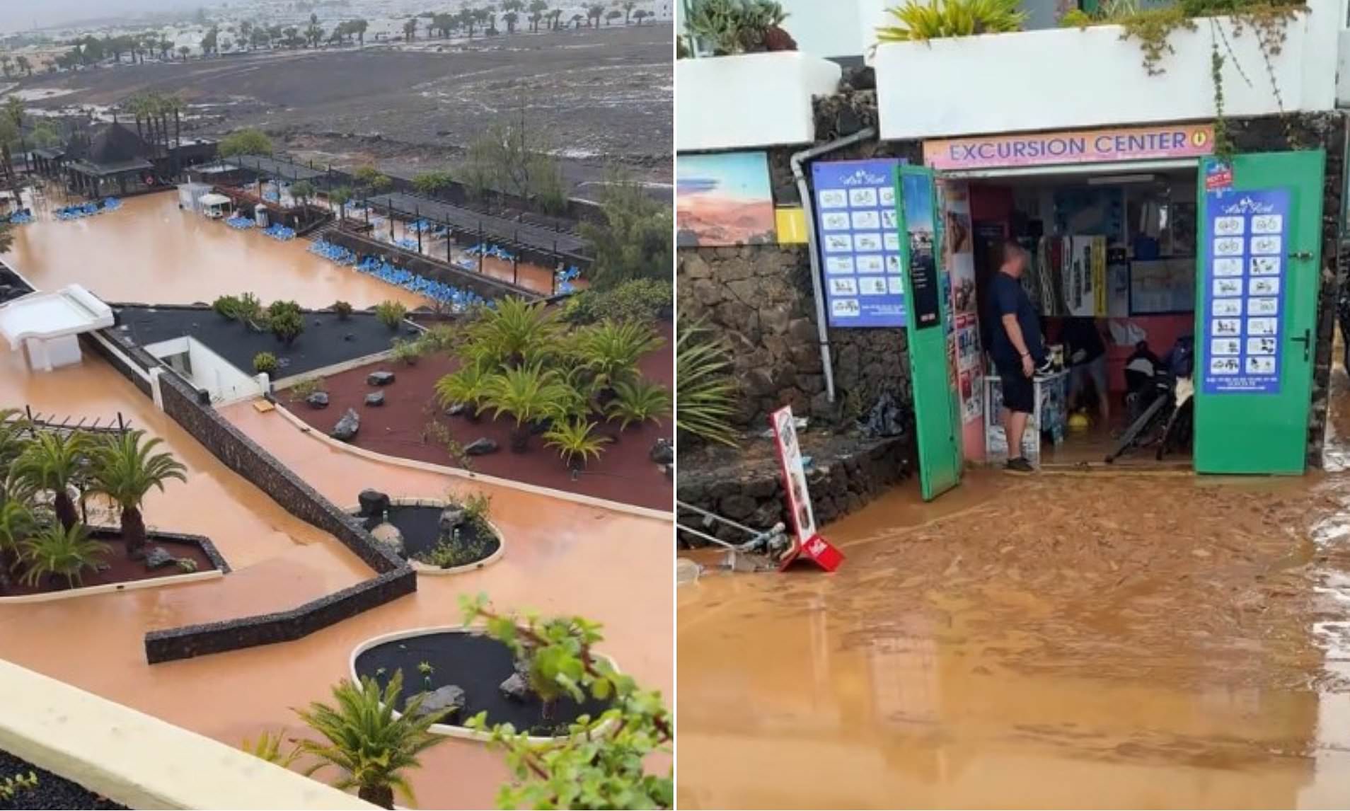 Misery in Lanzarote as resorts submerged by 'Armageddon' floods