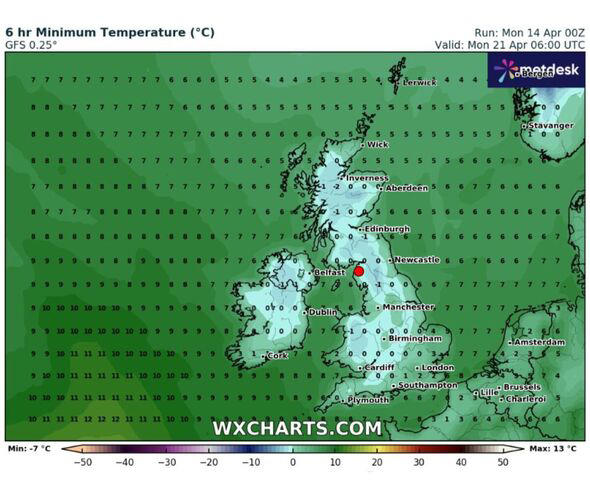 UK weather maps turn icy blue as temperatures plunge to -2C in bank ...