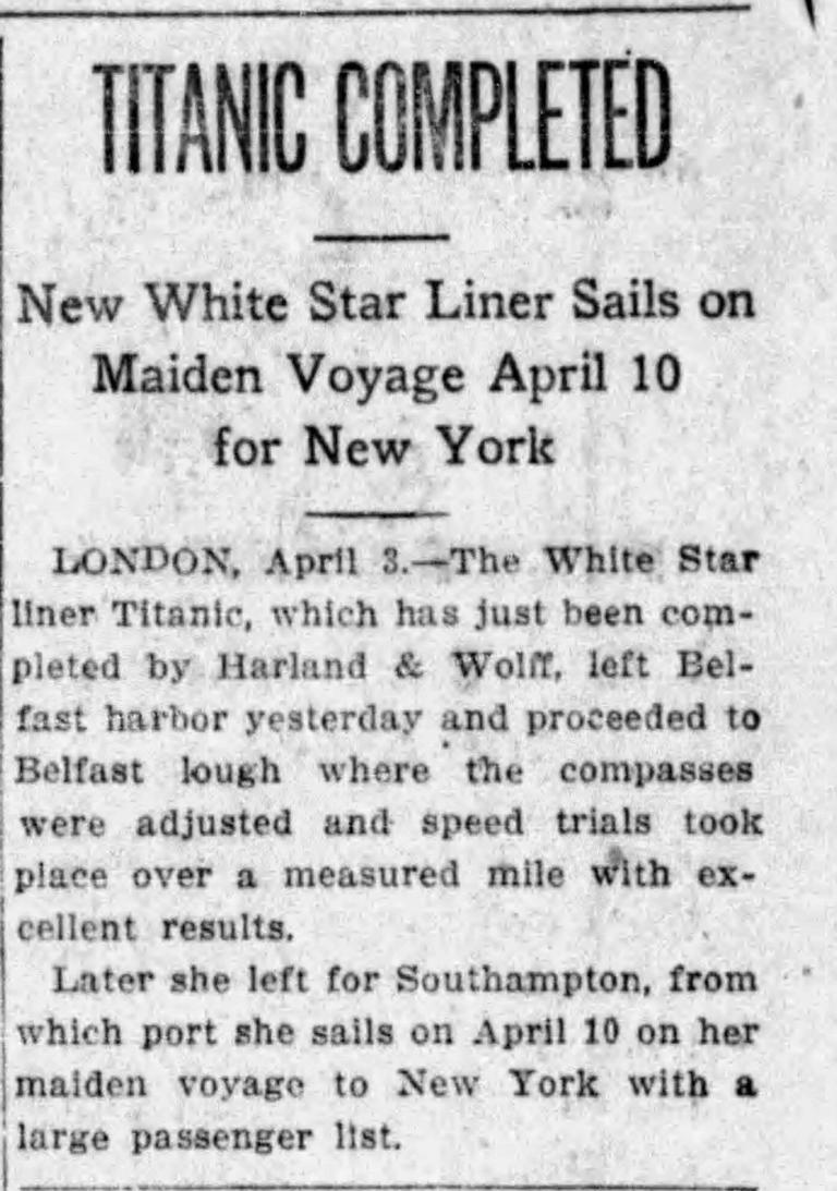 The sinking of the Titanic: 113 years ago today