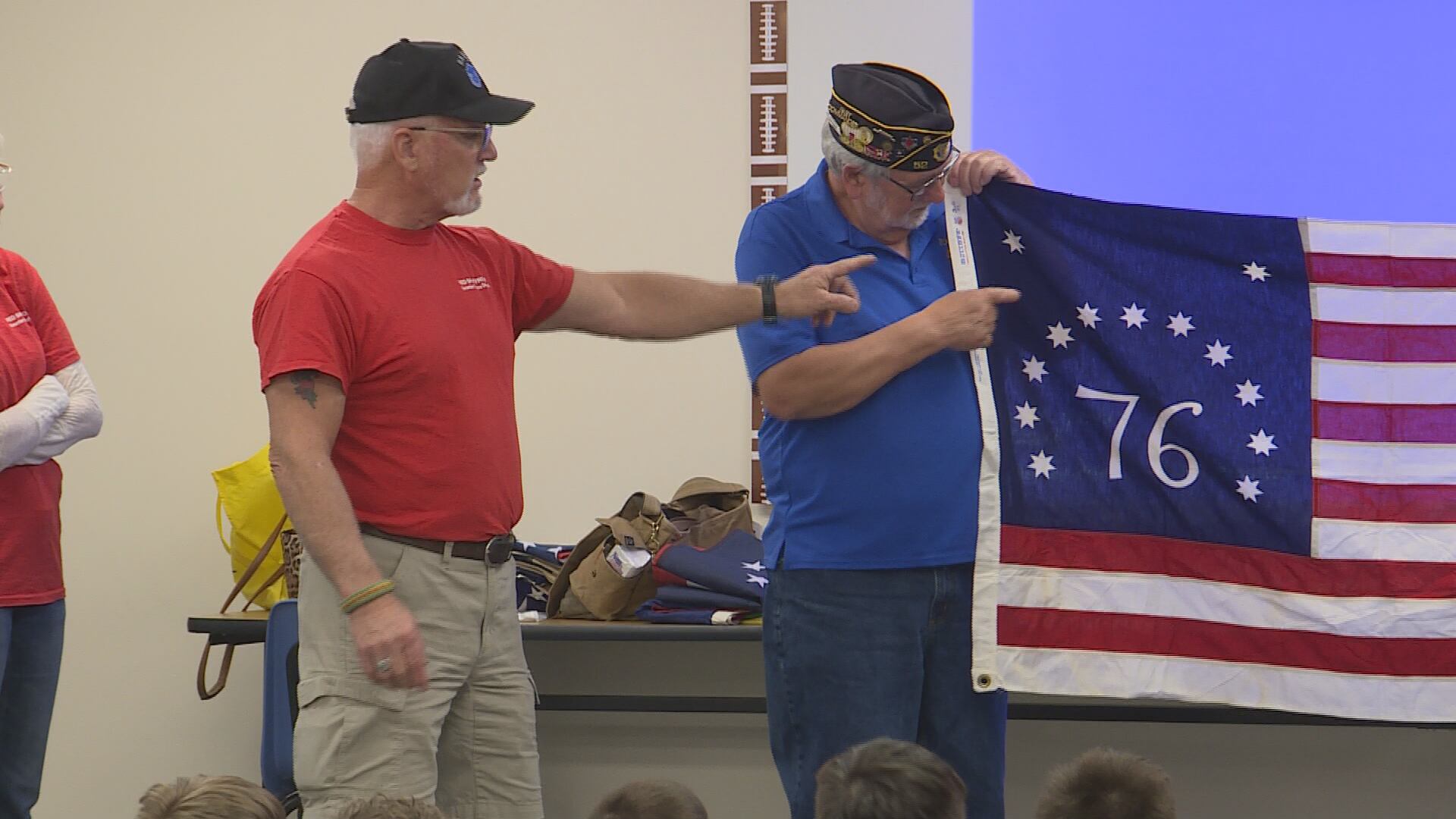 Kearney 5th graders learn flag etiquette from American legion post #52