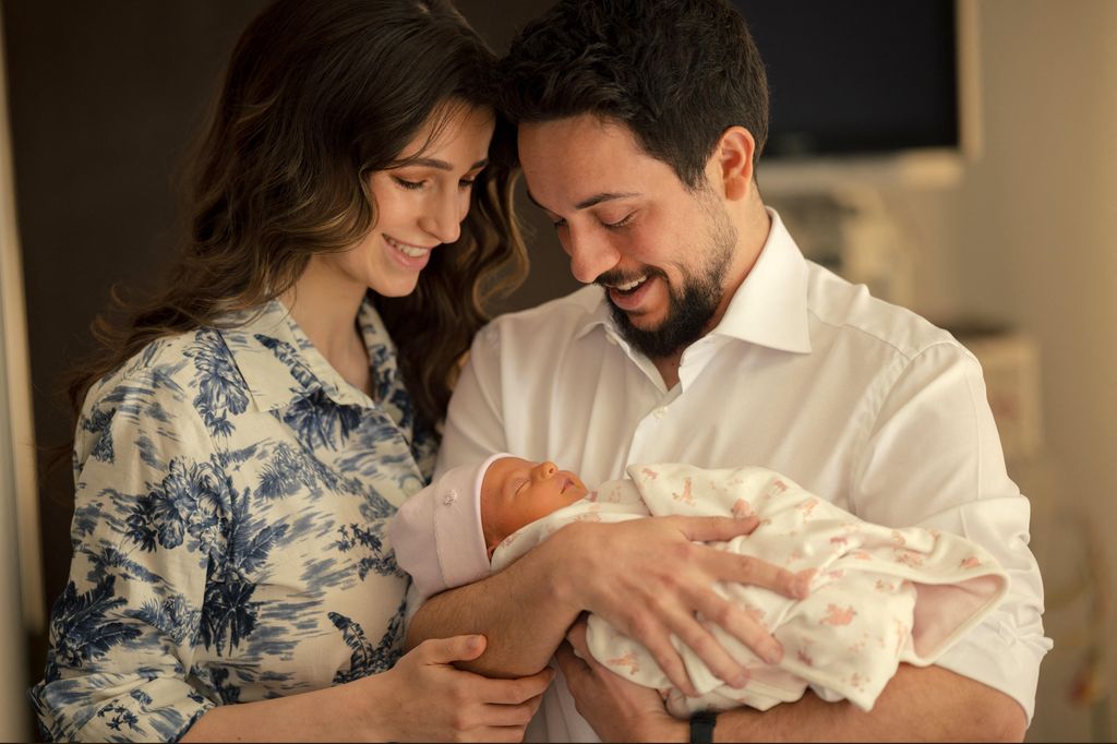 Princess Rajwa is the proudest mother as she's pictured with baby Iman ...