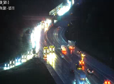 Worker killed after tractor-trailer hits construction vehicle on Route 581