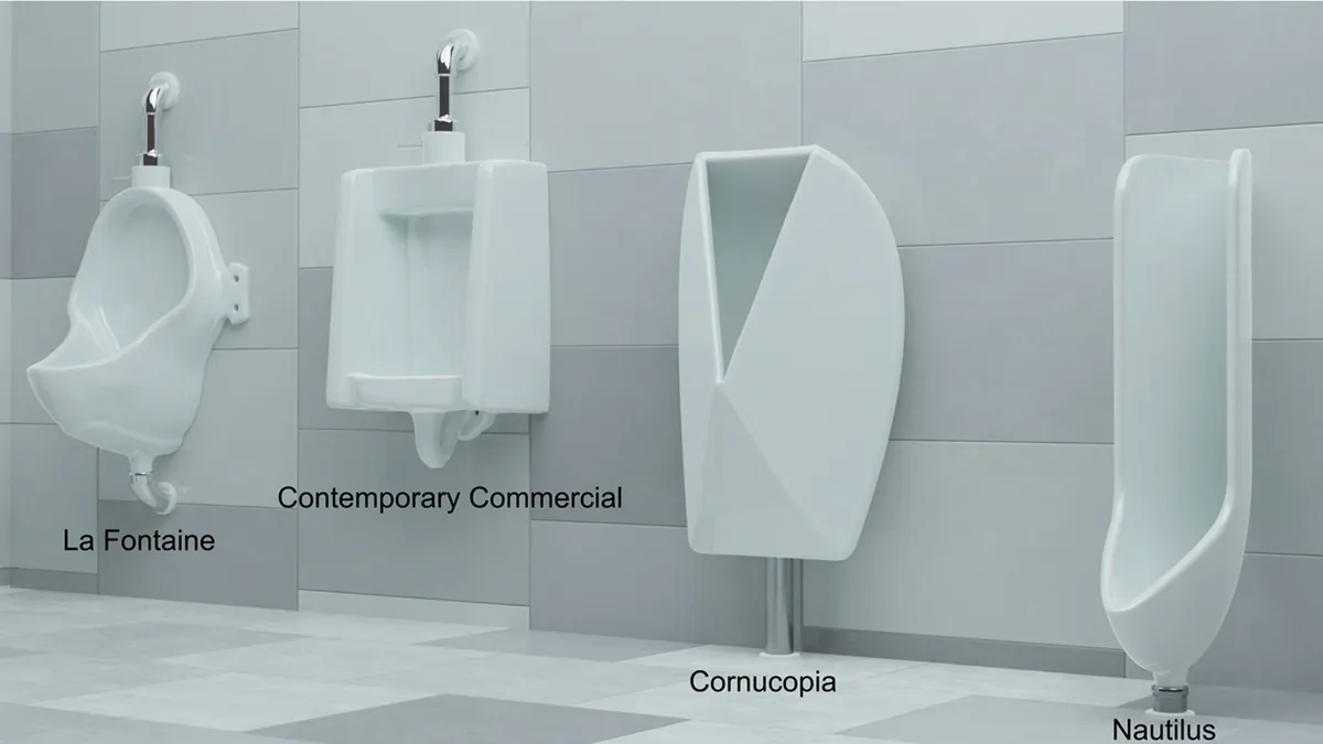 New urinal designs aim to please, with less splashing