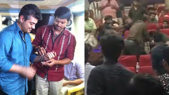 Vijay and Ajith Kumar's fans beat each other up at Good Bad Ugly ...
