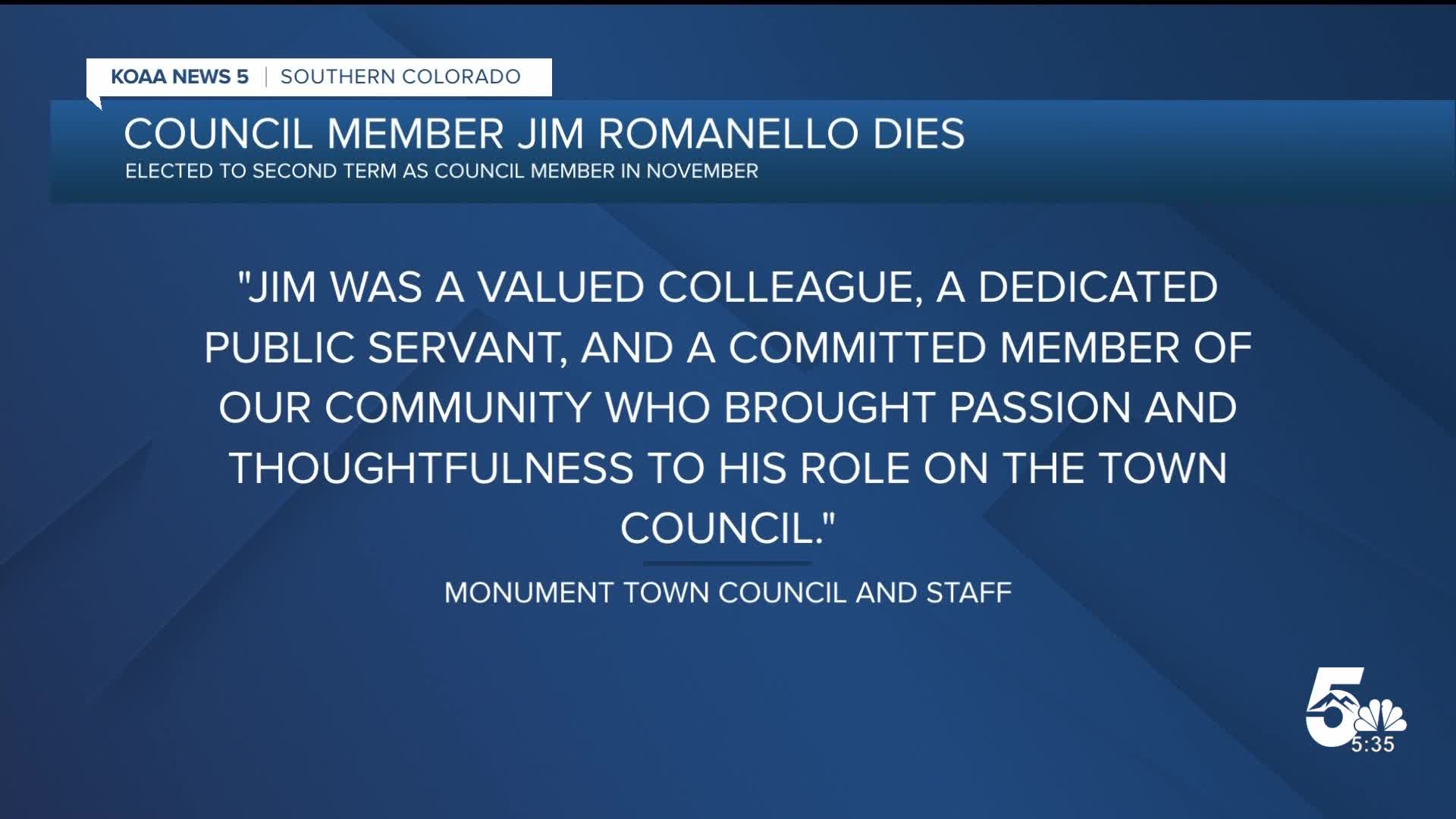 Flags at Half Staff in Monument to Honor Council Member Jim Romanello