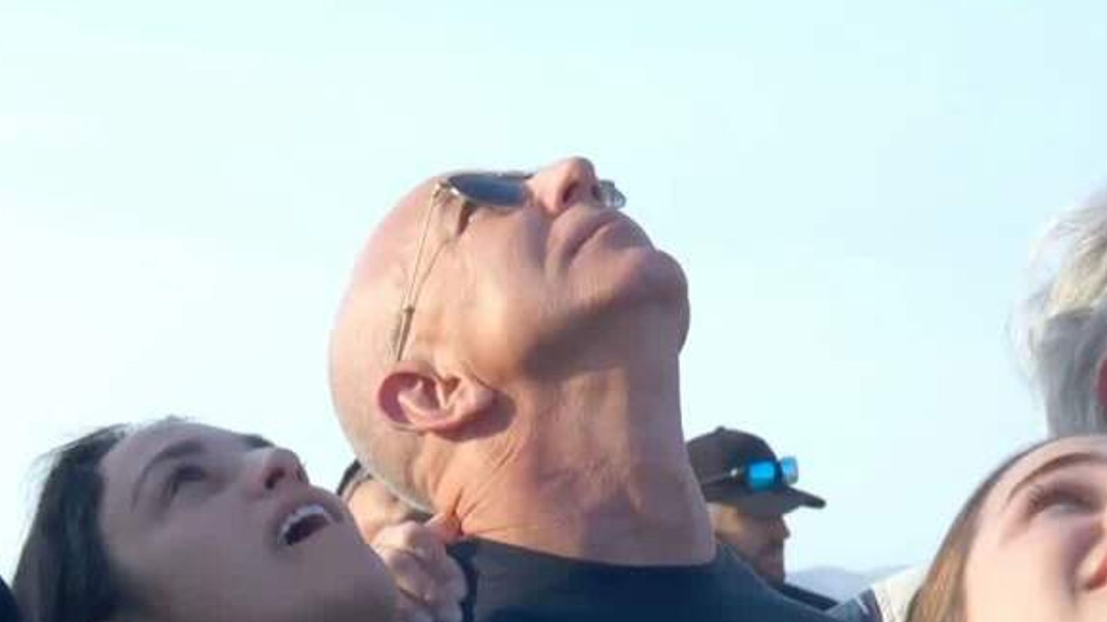 Jeff Bezos watches rocket launch