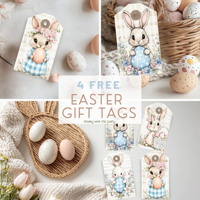 Free Printable Easter Bunny Gift Tags for Baskets, Treats & More!