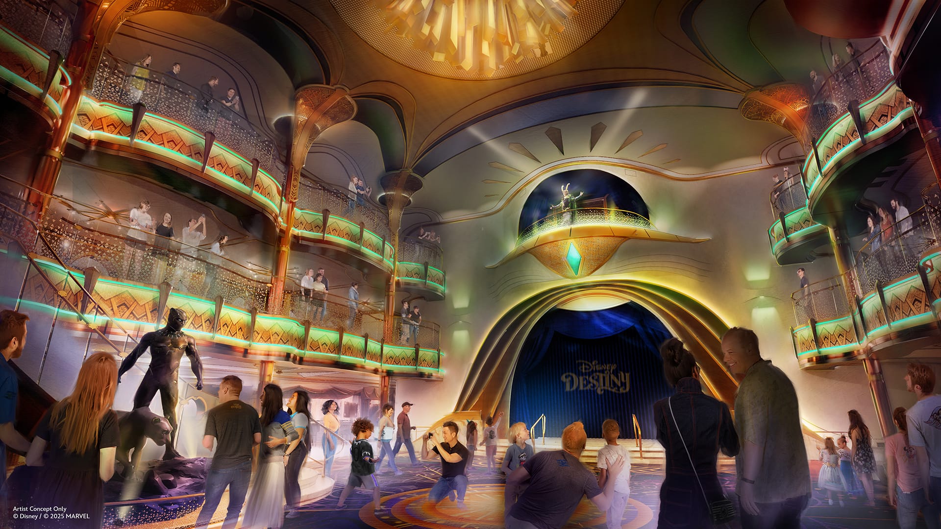 Disney Cruise Line Shares New Concept Art of Disney Destiny Grand Hall ...