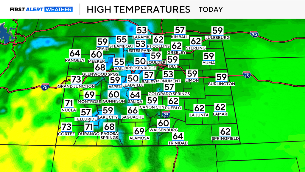 Mild weather carries Colorado through mid-week before pattern shift brings rain & snow chances