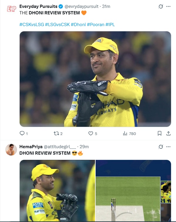 Dhoni Review System is back! Fans praise CSK skipper for call to ...