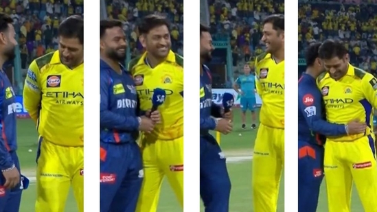 MS Dhoni pranks Rishabh Pant with shoulder push in wholesome ‘Guru ...