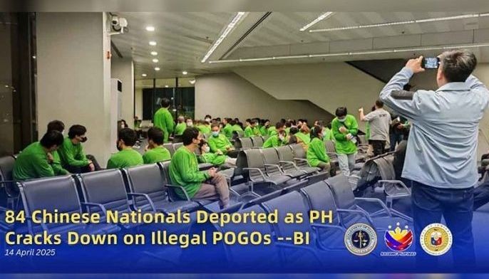 BI deports 84 Chinese POGO workers