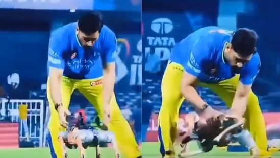 MS Dhoni catches IPL robot dog by surprise, pulls hilarious stunt and ...