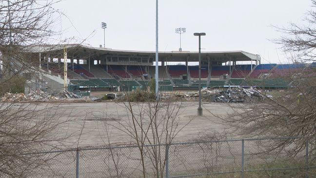 Demolition of McCoy Stadium claims main grandstand