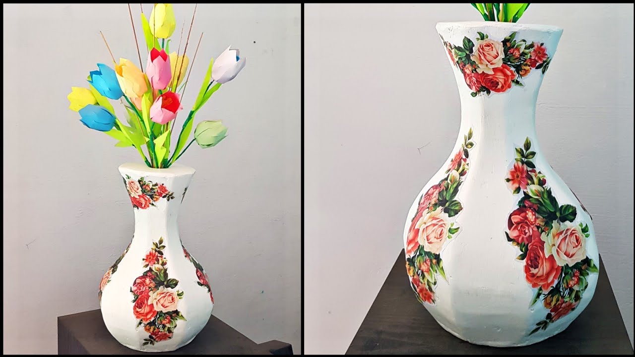 How to Make a DIY Cardboard Flower Vase | Easy Flower Vase Tutorial