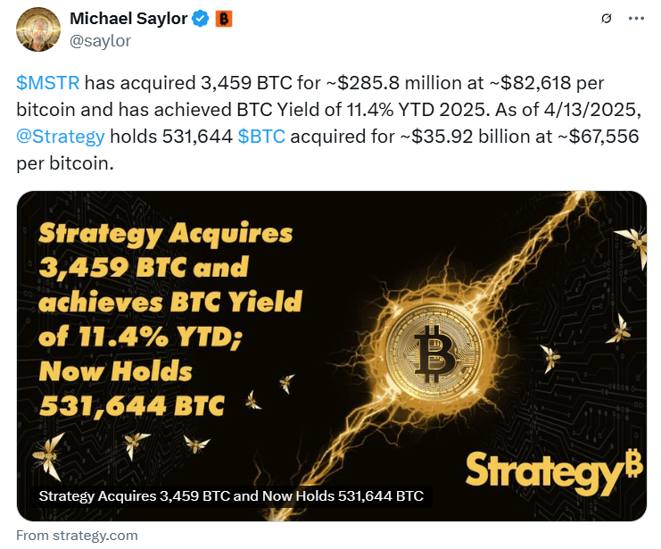 Michael Saylor’s Strategy buys $285M Bitcoin amid market uncertainty Michael Saylor’s Strategy buys $285M Bitcoin amid market uncertainty