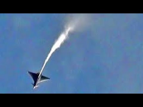 Fuel-Venting Typhoon Trail at Farnborough Airshow UK