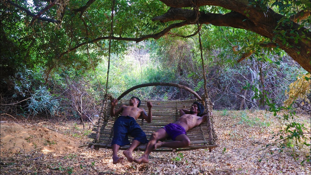 Making a Beautiful Forest Swing by Hand (No Machines)