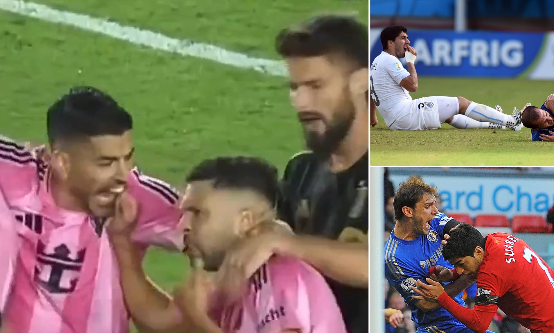 Inter Miami star Luis Suarez appears to BITE his own teammate Jordi ...