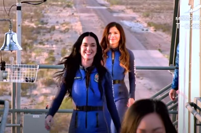 Katy Perry's three-word response as she's blasted into space on Blue ...