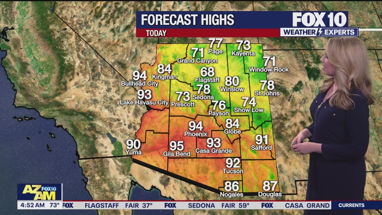 Arizona weather forecast: Highs in the 90s, but a slim chance for rain ...