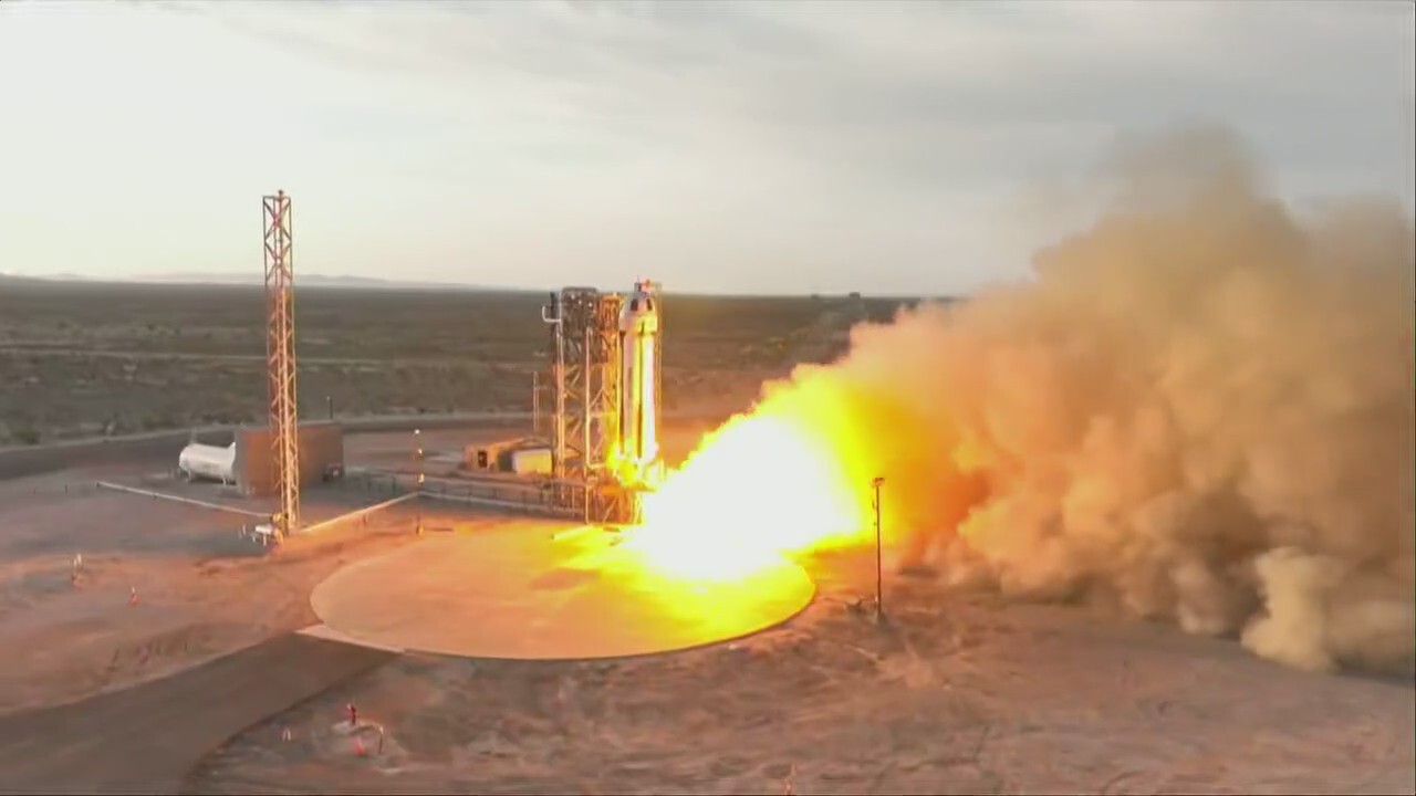 FULL: Blue Origin launch: All-female flight takeoff, landing