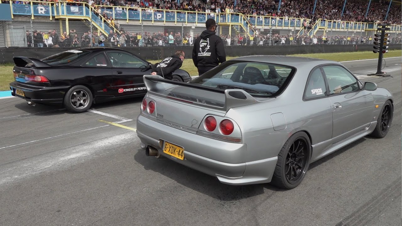 570HP Nissan Skyline R33 GTS-T – Launches, Turbo Sounds & Drag Racing!