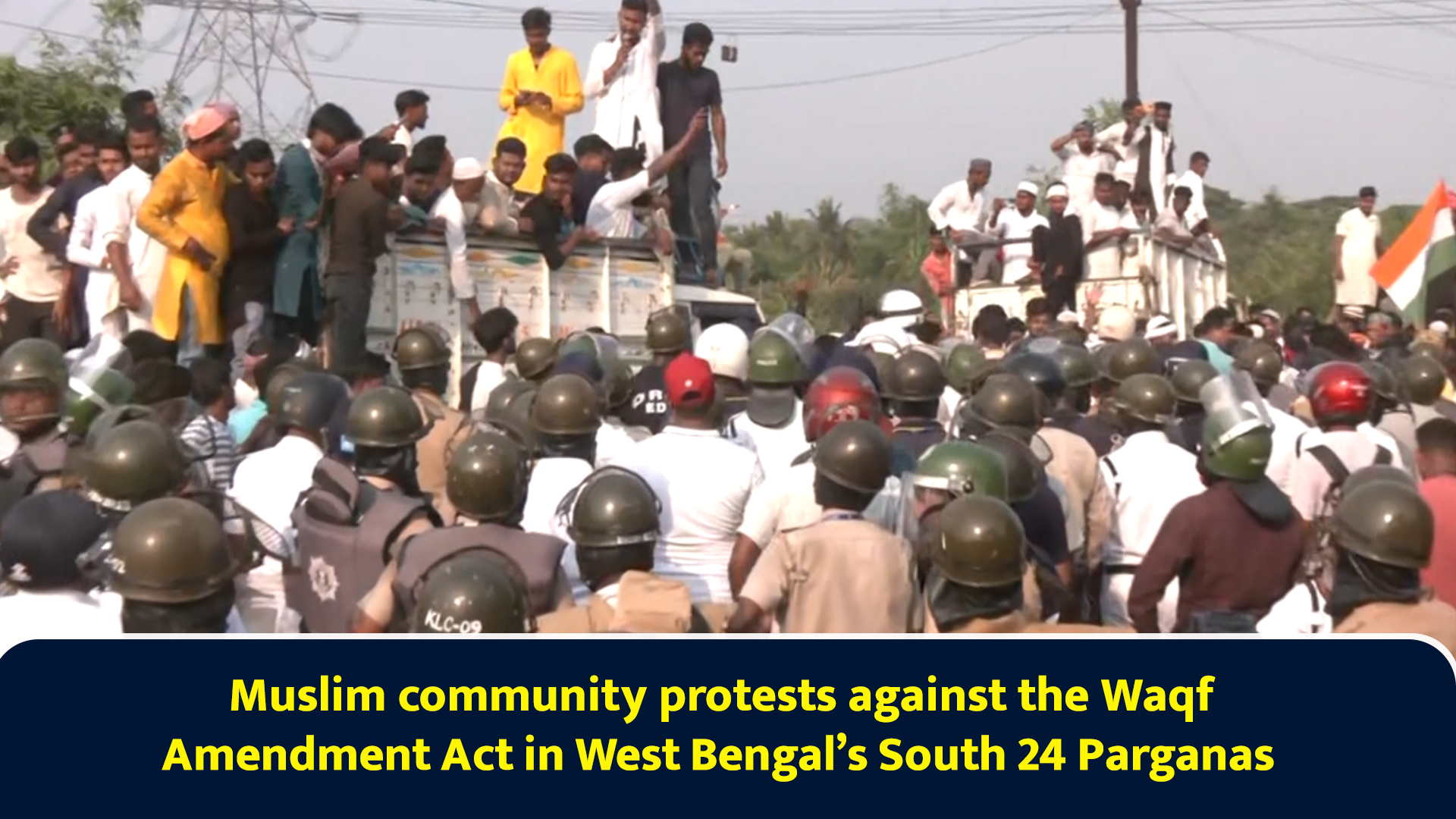 Muslim community protests against the Waqf Amendment Act in Bhangar ...