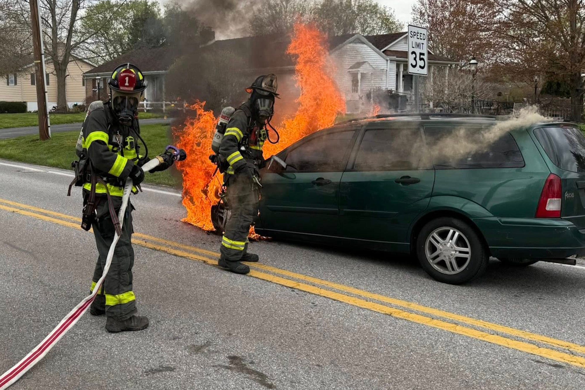 No injuries reported after firefighters extinguish car fire near ...