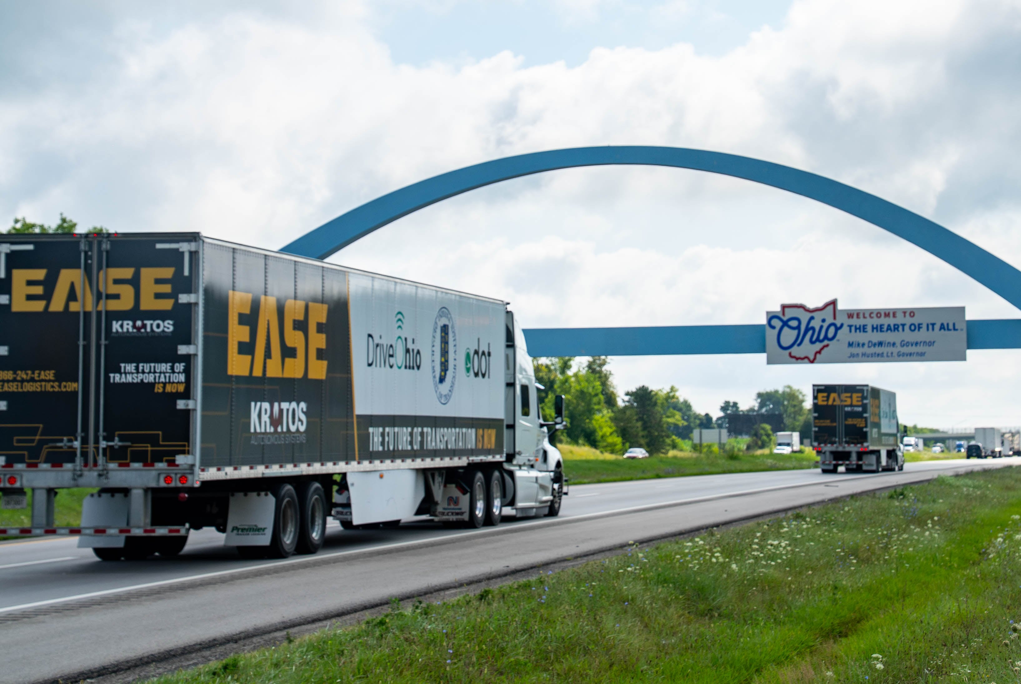 Partially automated semi-trucks hit the highway in Ohio today, on test runs