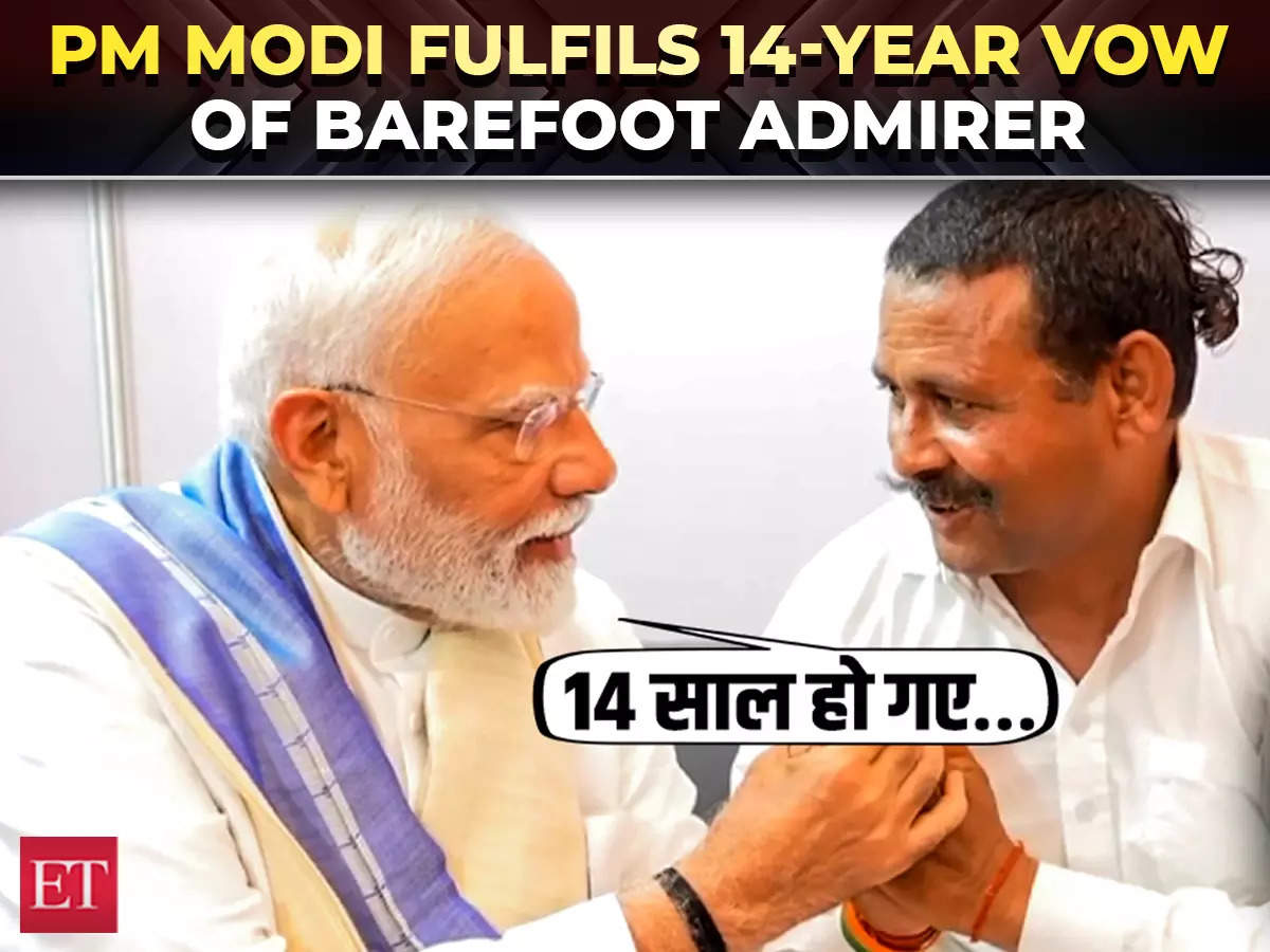 PM Modi fulfils barefoot admirer's 14-year pledge, personally helps him ...