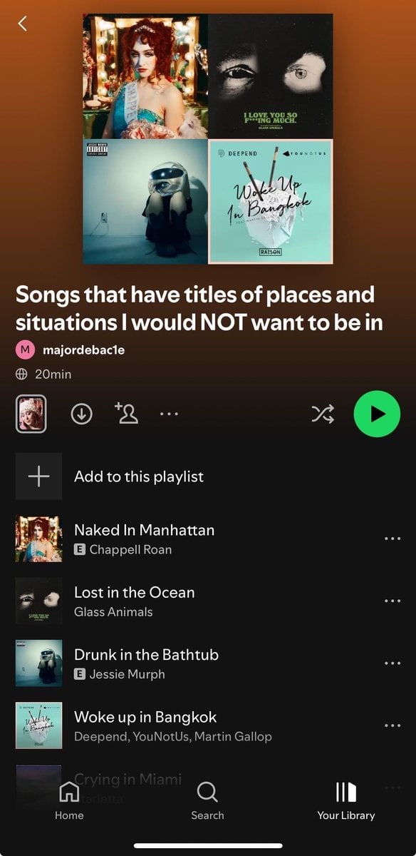 40 Hilariously Weird Spotify Playlists Making Jokes Out Of Song Titles