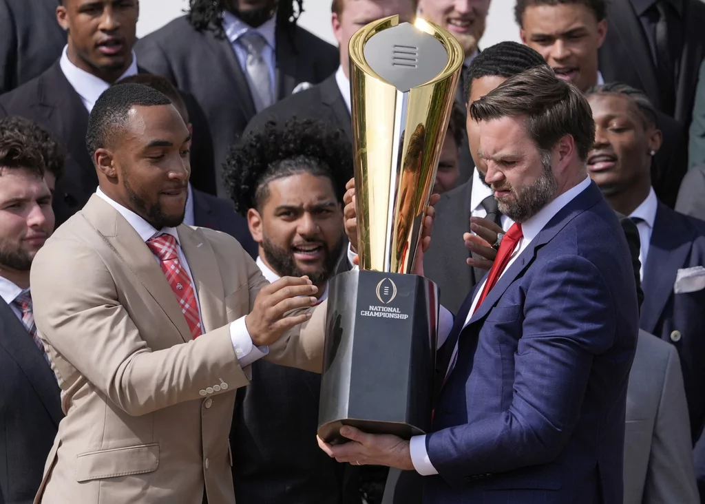 JD Vance drops trophy at White House event honoring Ohio State
