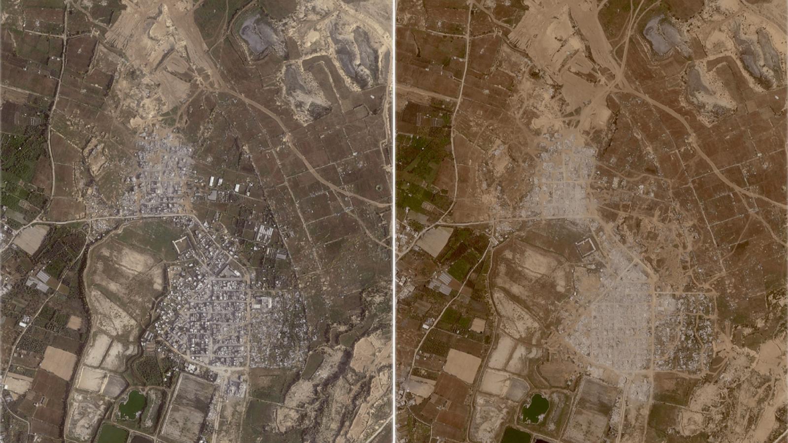 Satellite images show northern Gaza village leveled