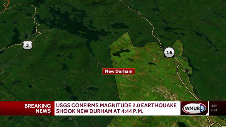 Magnitude 2.0 earthquake shakes New Hampshire's Lakes Region