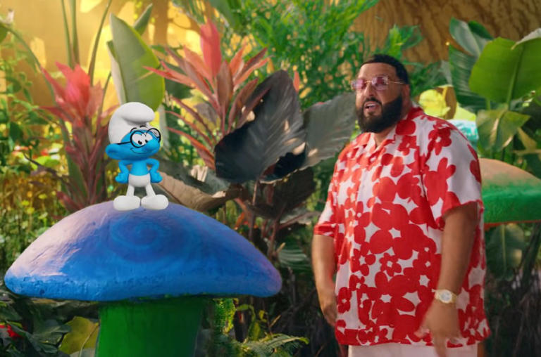 DJ Khaled & DESI TRILL Party With Smurfs in Colorful ‘Higher Love' Music Video Feat. Cardi B