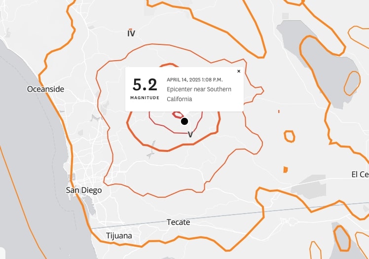 5.2 magnitude earthquake rocks San Diego County