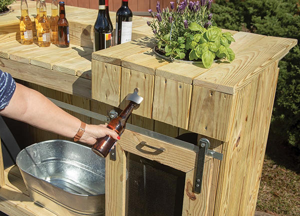 Build a planter bar from treated wood