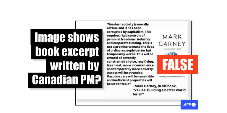 Reviewer's quotes misrepresented as passage from Mark Carney's book