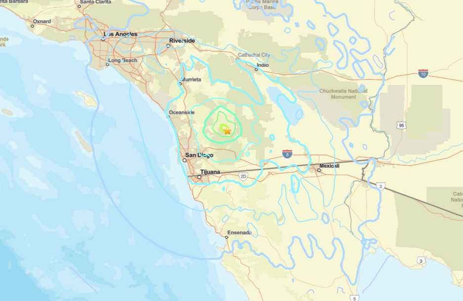 Where was the earthquake in California?